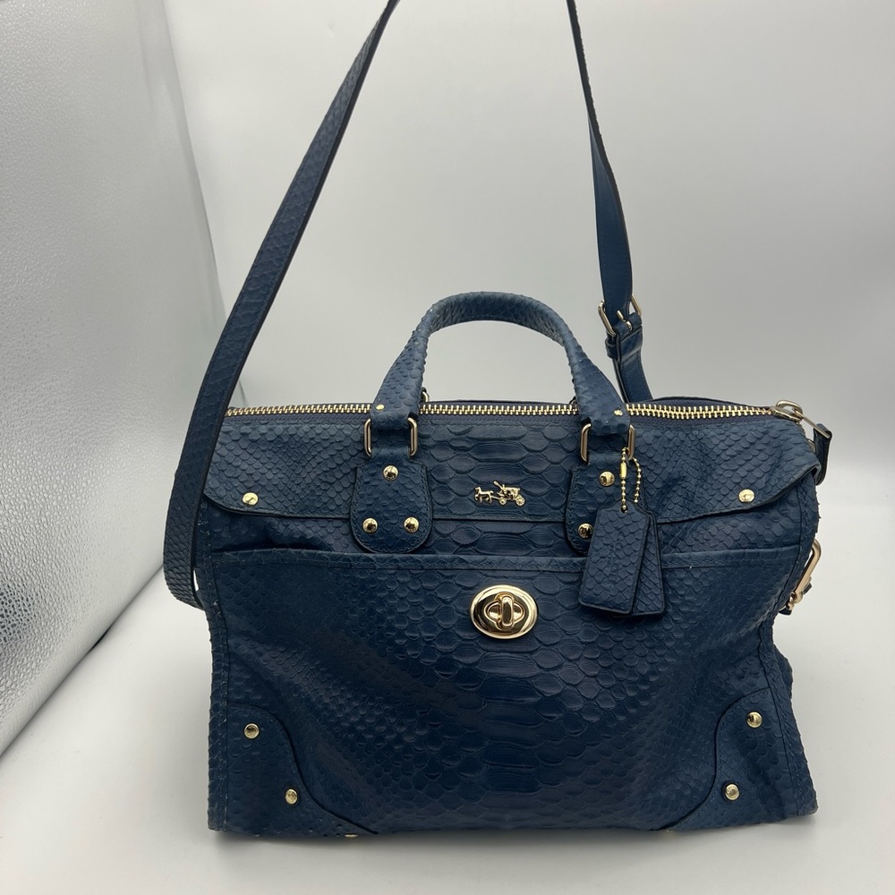 Coach Snake Pattern In Blue With Gold Buckle. Good Co… - Gem